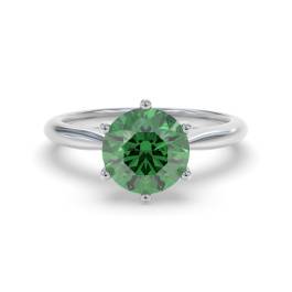 Classic Round Emerald Solitaire Ring - Shining Diamonds
